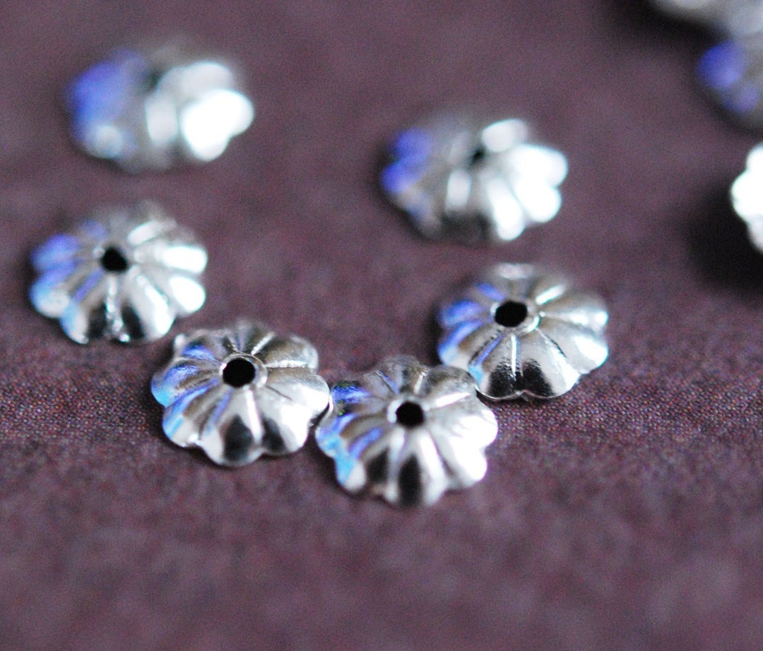 5mm Sterling Silver Bead Caps - Etsy