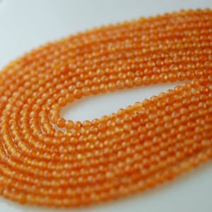 Orange Chalcedony Round Beads - Etsy