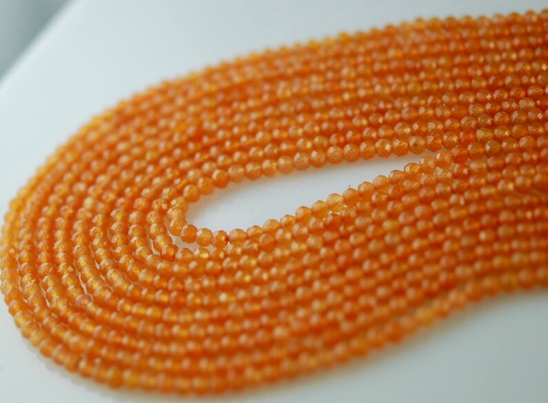 Orange Chalcedony Round Beads - Etsy
