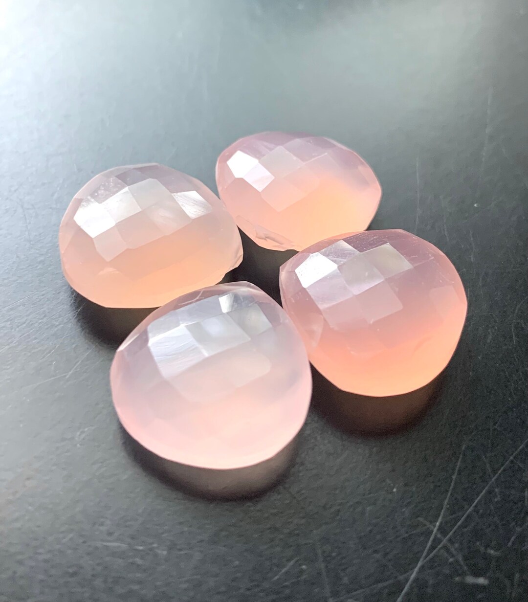 Peach Chalcedony Hearts - JUMBO - Etsy