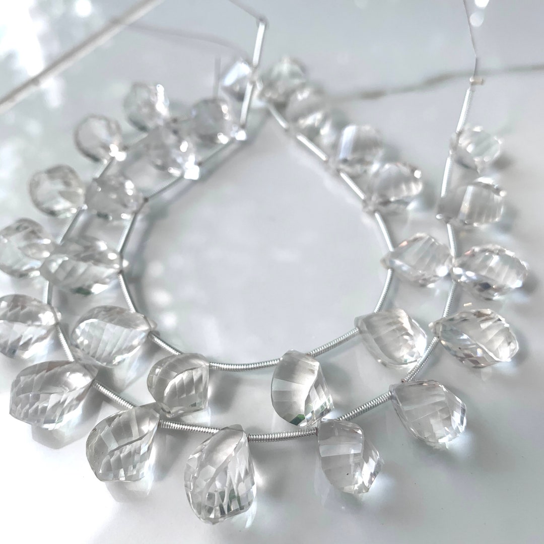 Rock Crystal Twisted Drops - Etsy