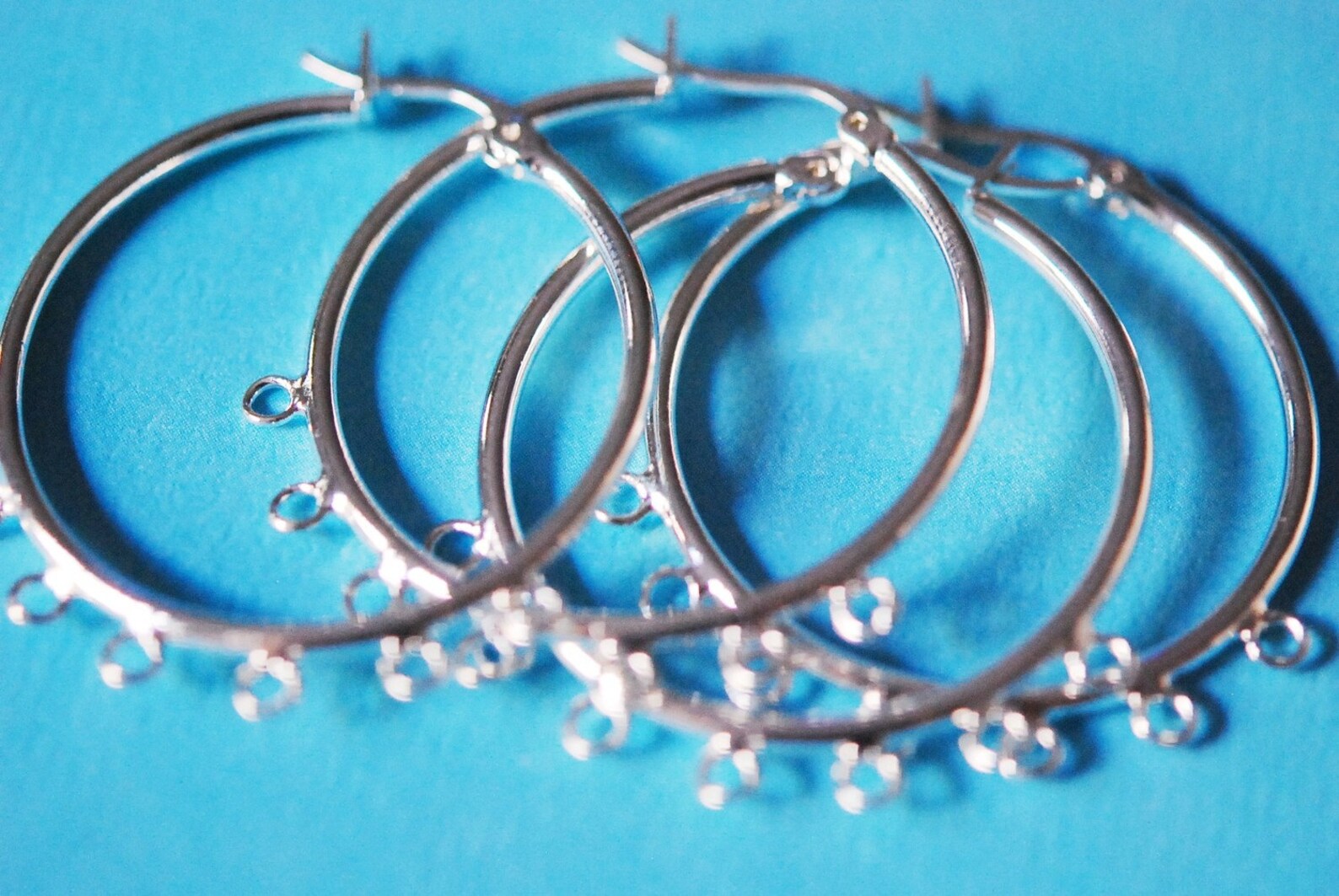 1 1/2 Inch Silver Plated Hoops - Etsy