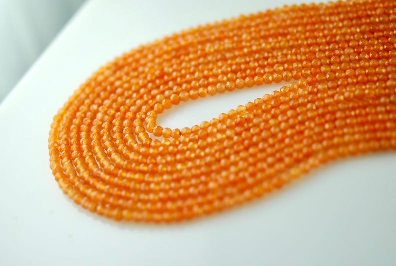 Orange Chalcedony Round Beads - Etsy