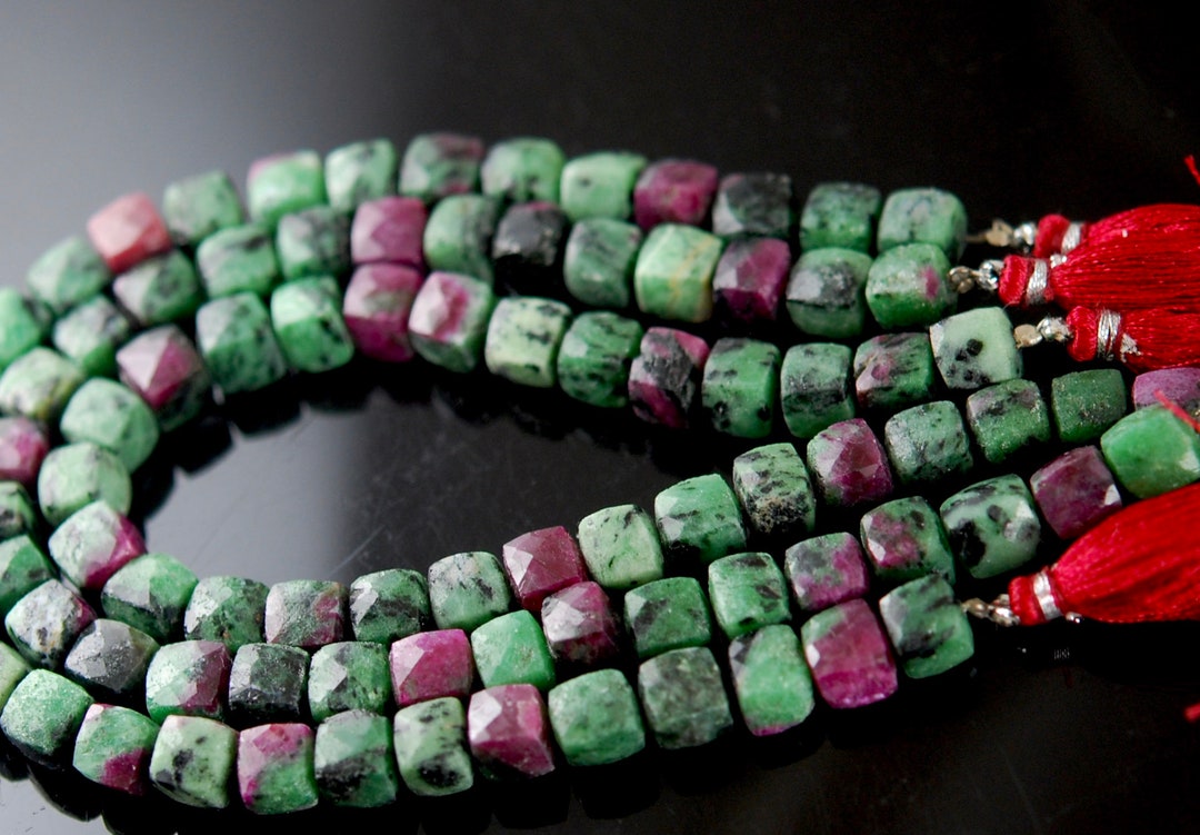 Gorgeous Ruby Zoisite Faceted 3D Cubes 28.00 - Etsy