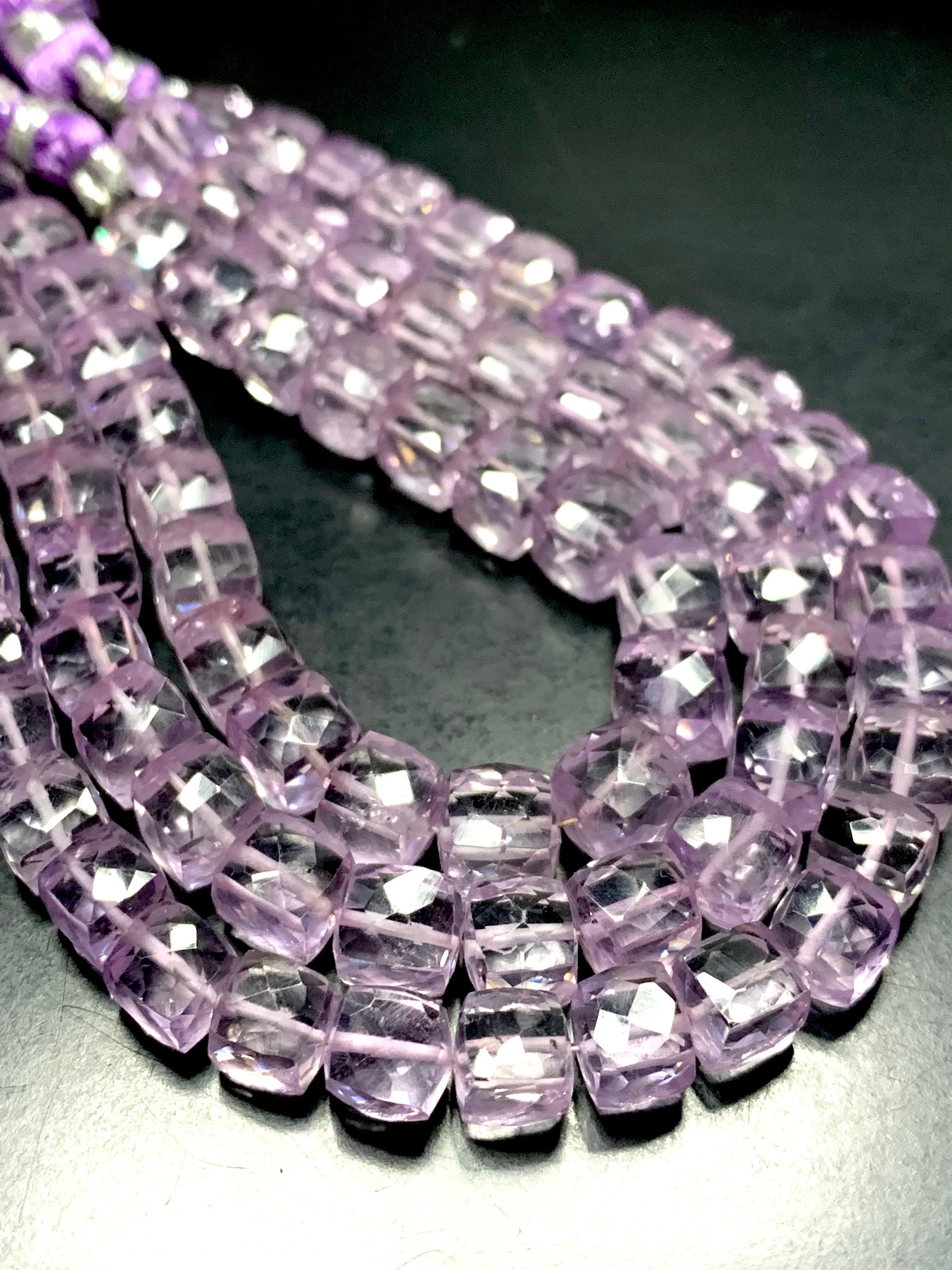 Faceted Pink Amethyst Cubes - Etsy