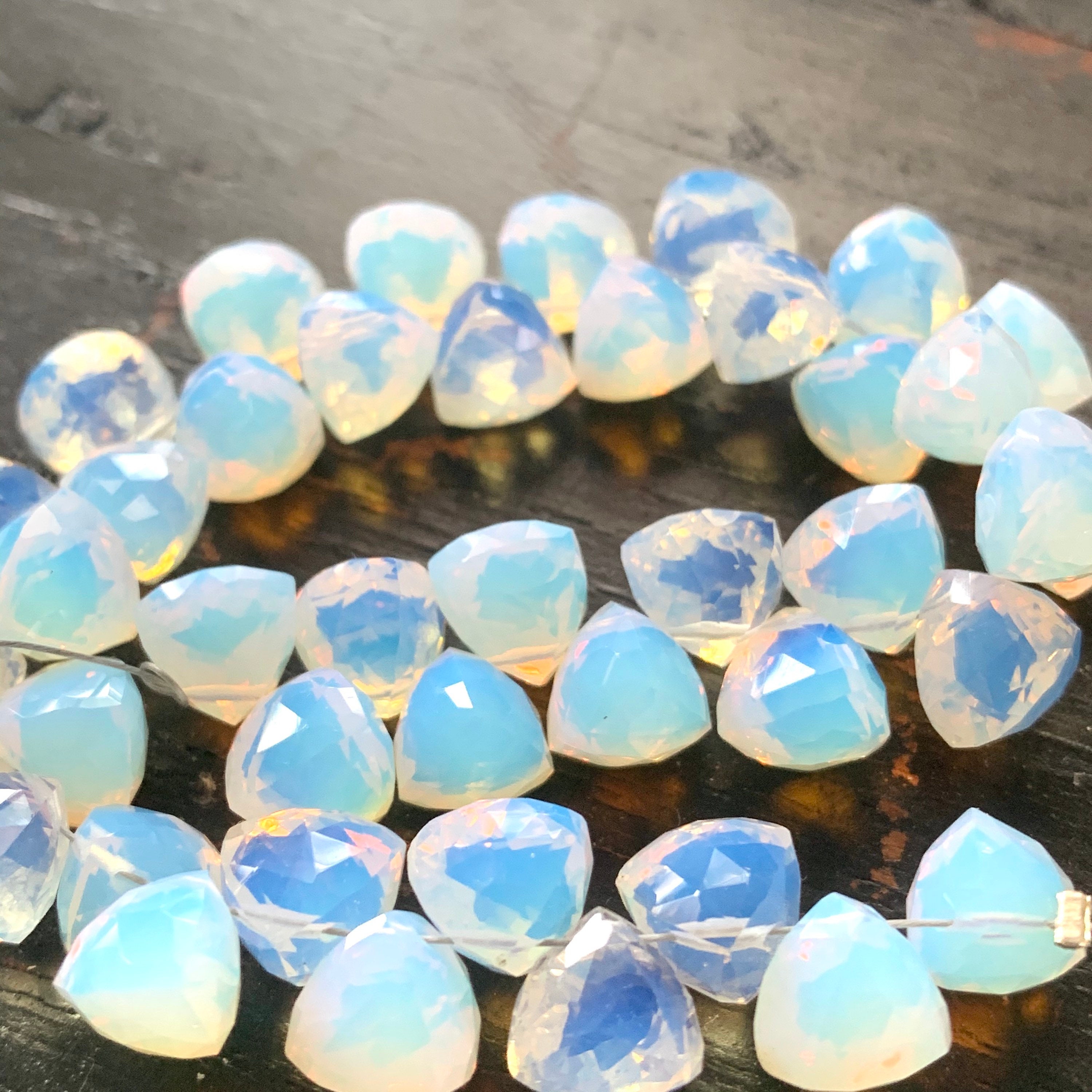 Fire Opal Hydro Quartz Trillions | Etsy