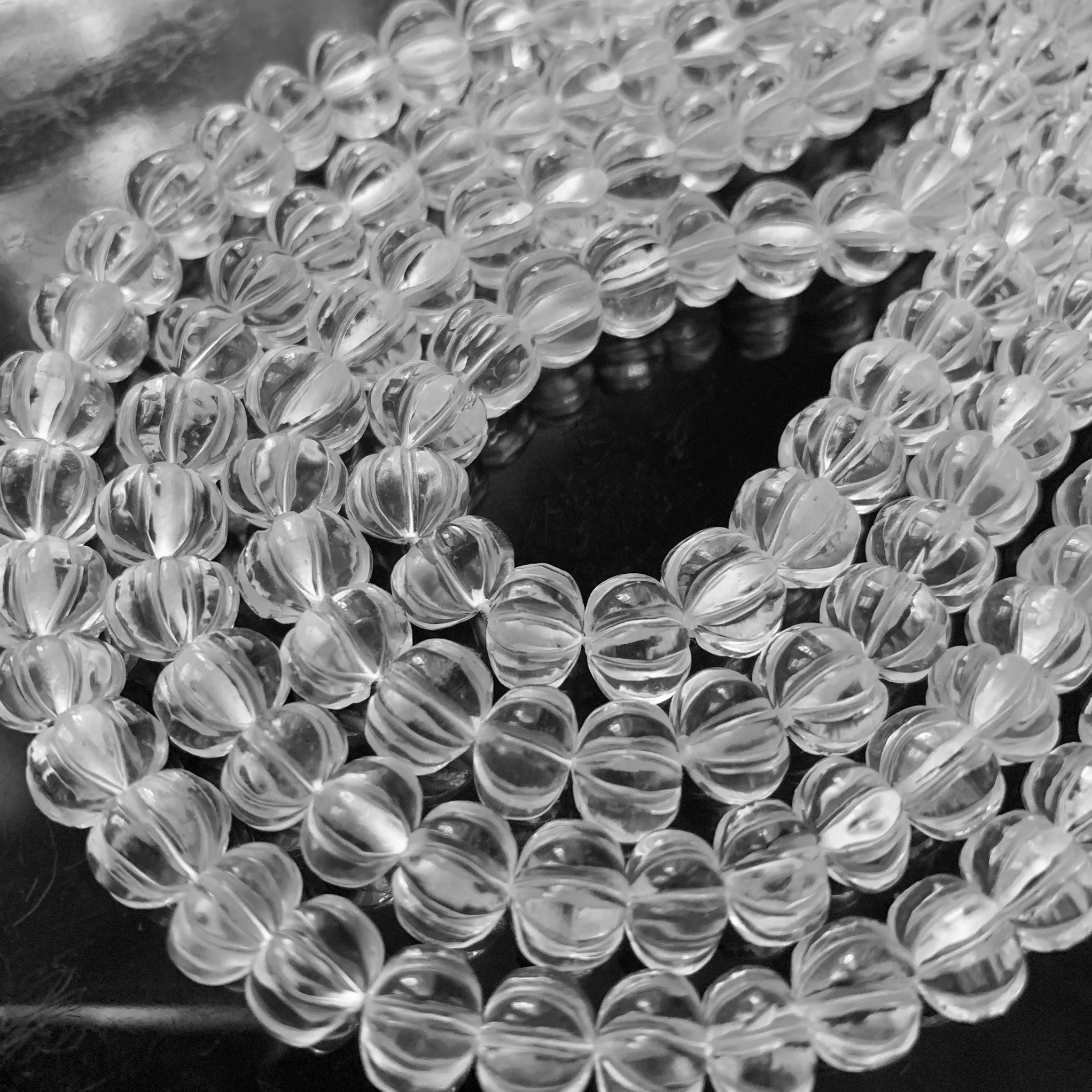 Smooth Clear Quartz Carved Beads - Etsy