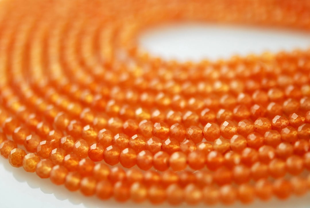 Orange Chalcedony Round Beads - Etsy
