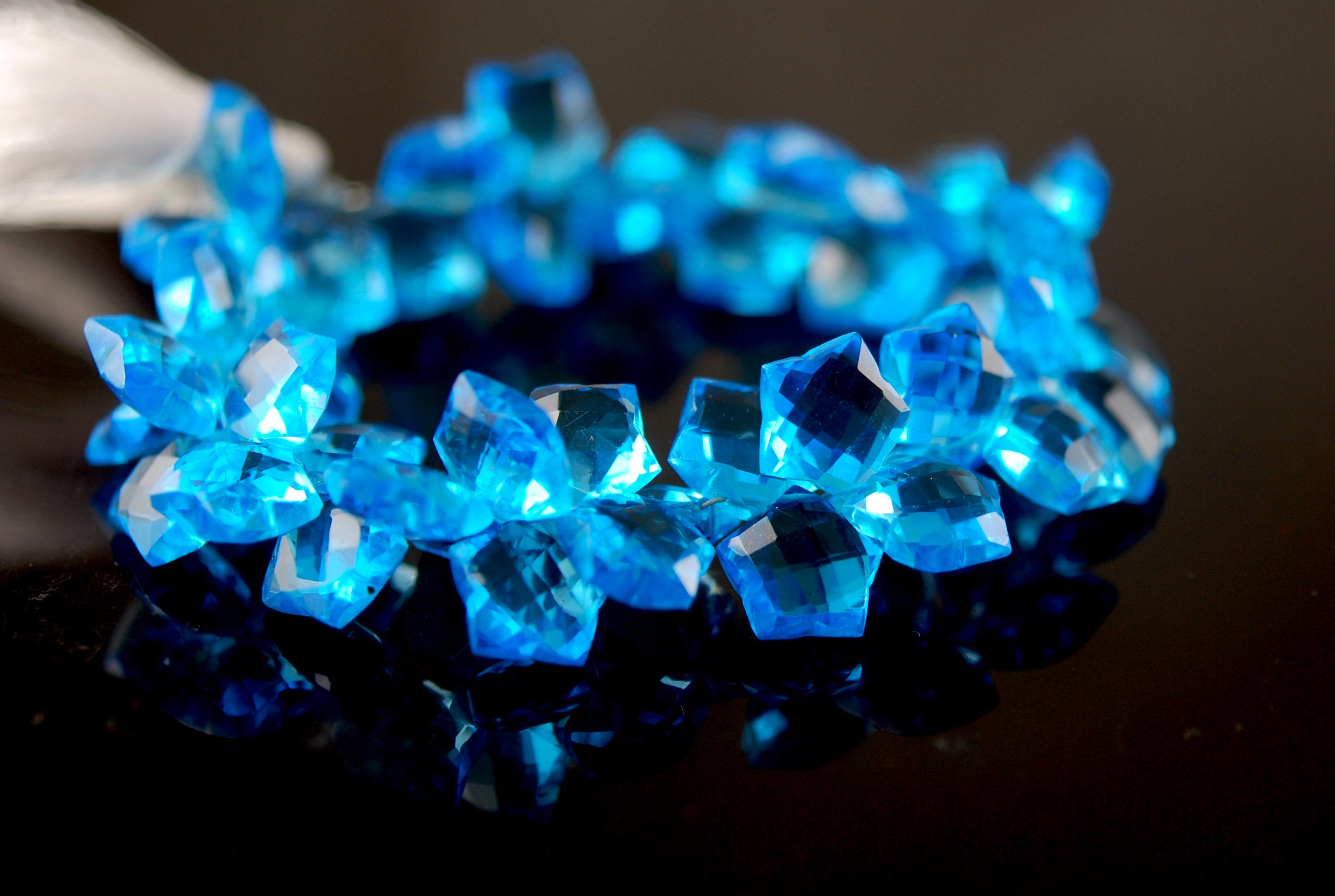 1/2 strand of blue color hydro quartz stars | Etsy