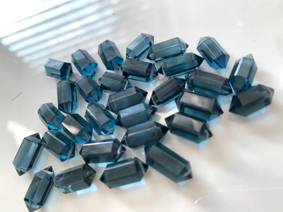 London Blue Colored Bullet Shaped Beads | Etsy