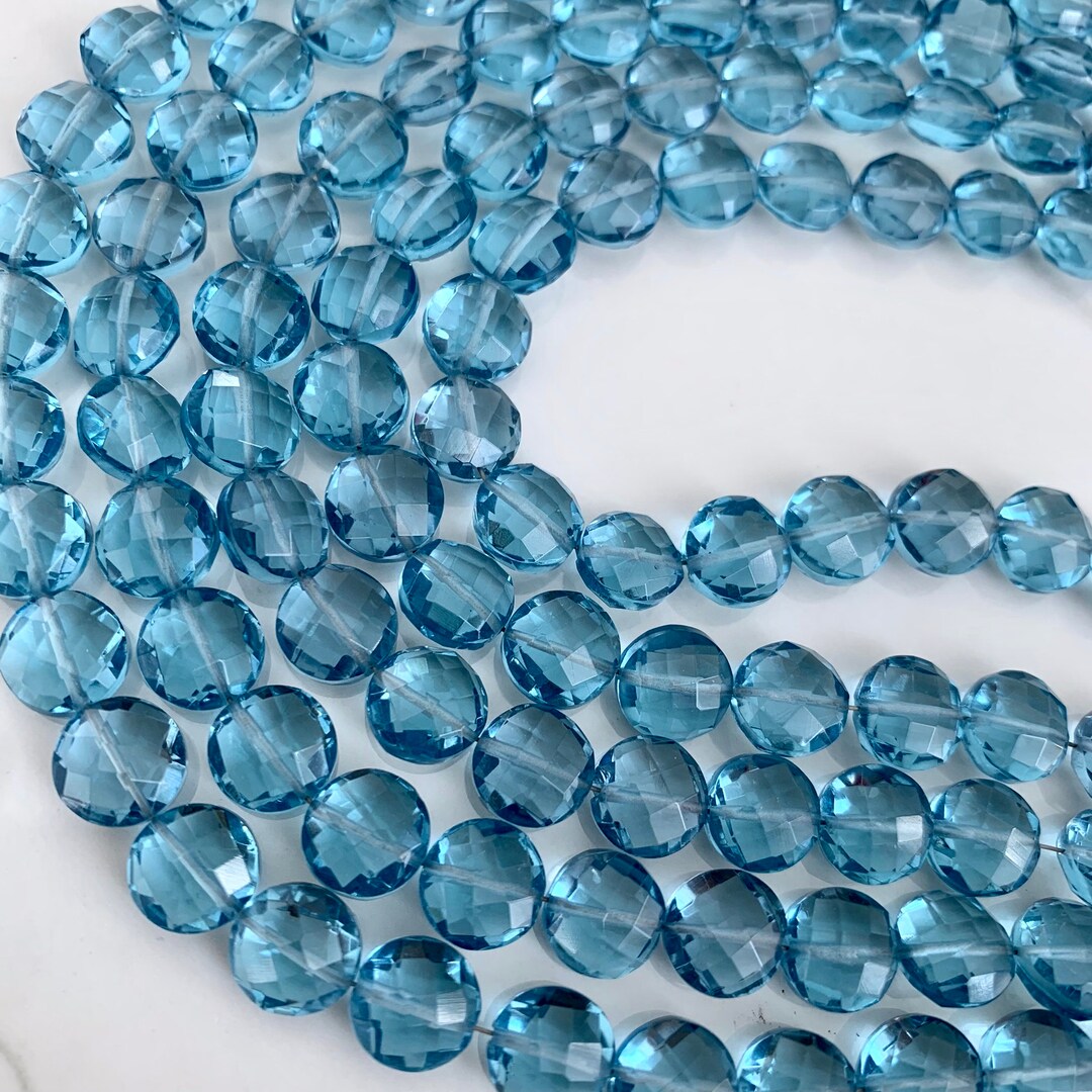 1/2 Strand of Denim Blue Colored Coins - Etsy