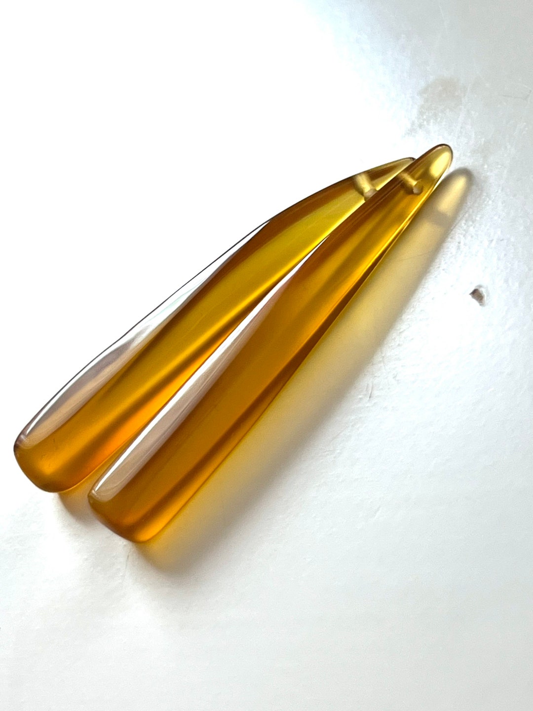 Gorgeous Yellow Matching Long Sticks With Large Drilled Hole - Limited ...