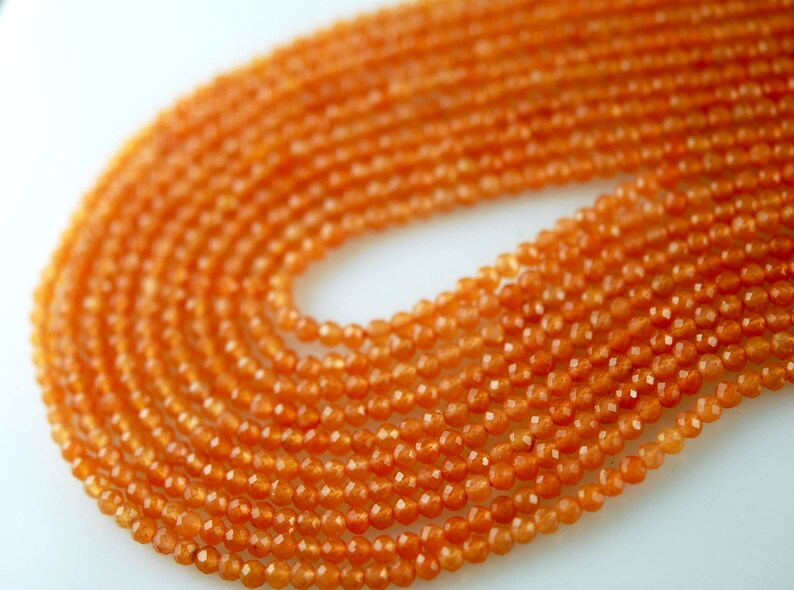 Orange Chalcedony Round Beads - Etsy
