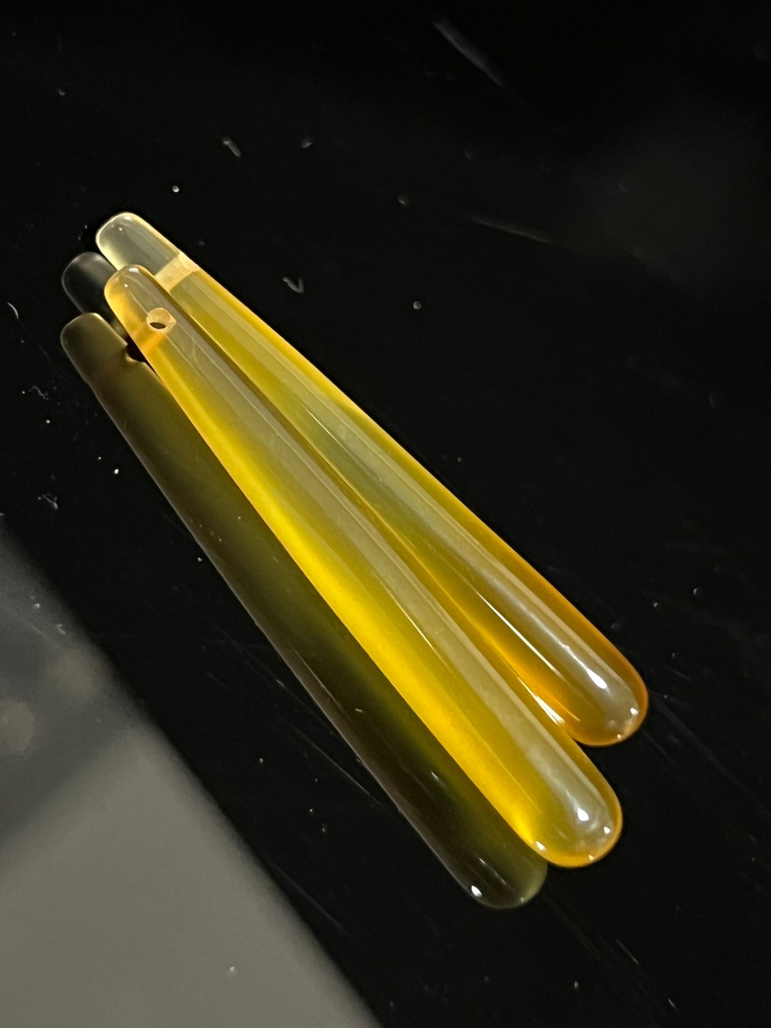 Gorgeous Yellow Matching Long Sticks With Large Drilled Hole - Limited ...