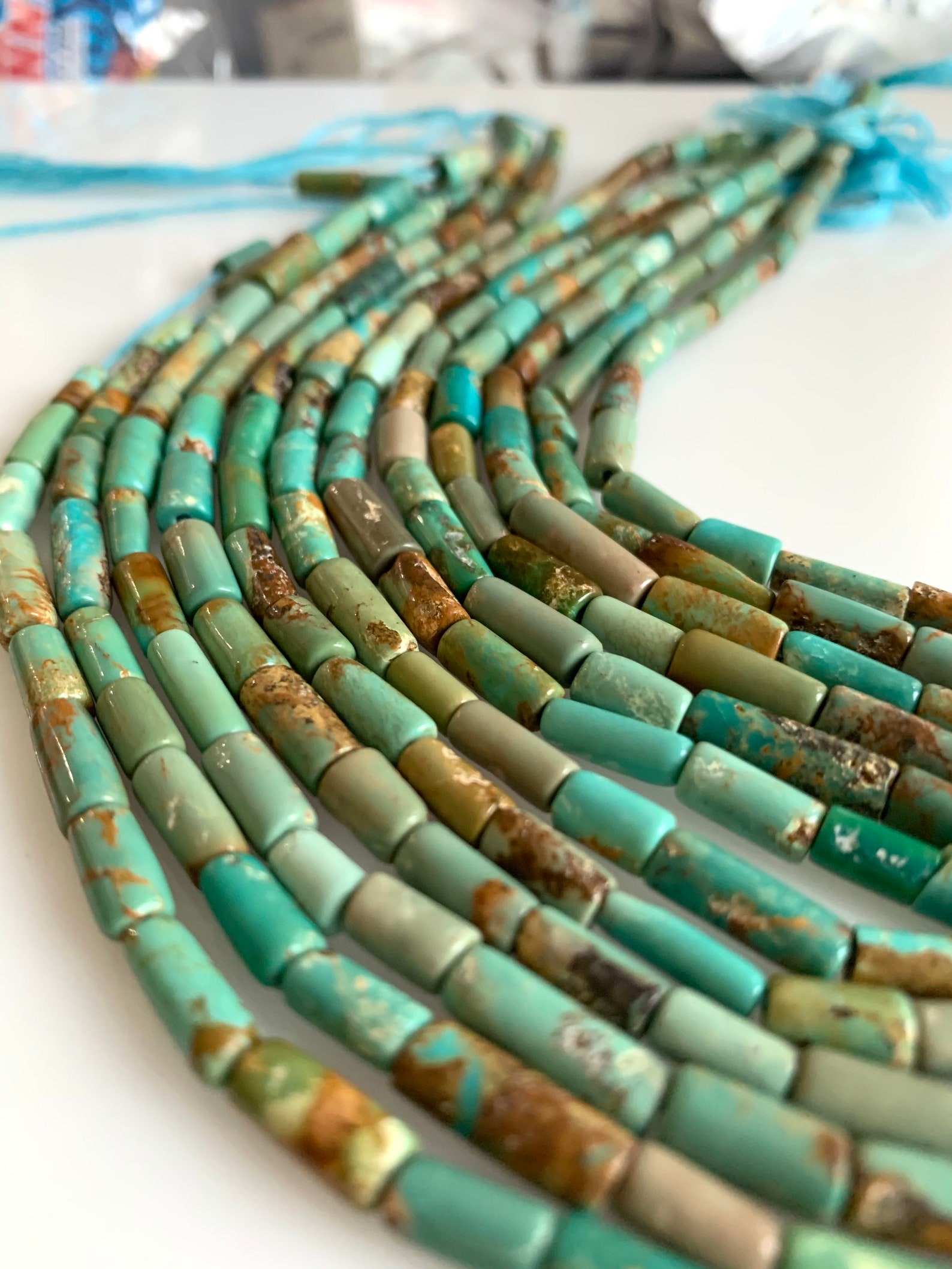 Natural Arizona Turquoise Tubes - Etsy