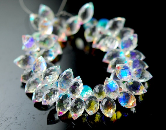 1/2 Strand of Rainbow Quartz Dew Drops | Etsy