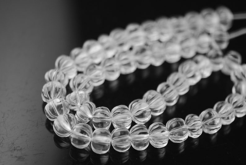 Smooth Clear Quartz Carved Beads - Etsy