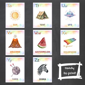 Printable Educational Flashcards Learn With Colorful Alphabet ...