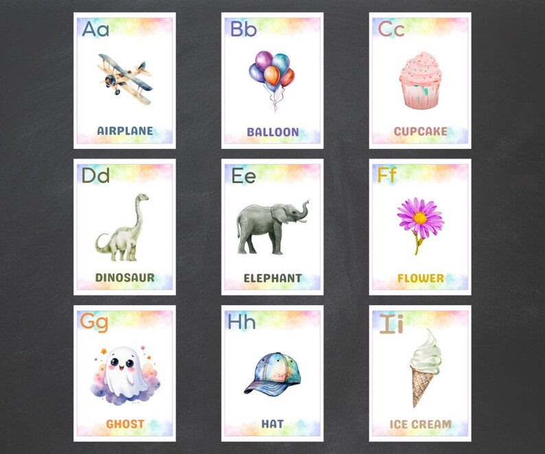 Printable Educational Flashcards Learn With Colorful Alphabet ...