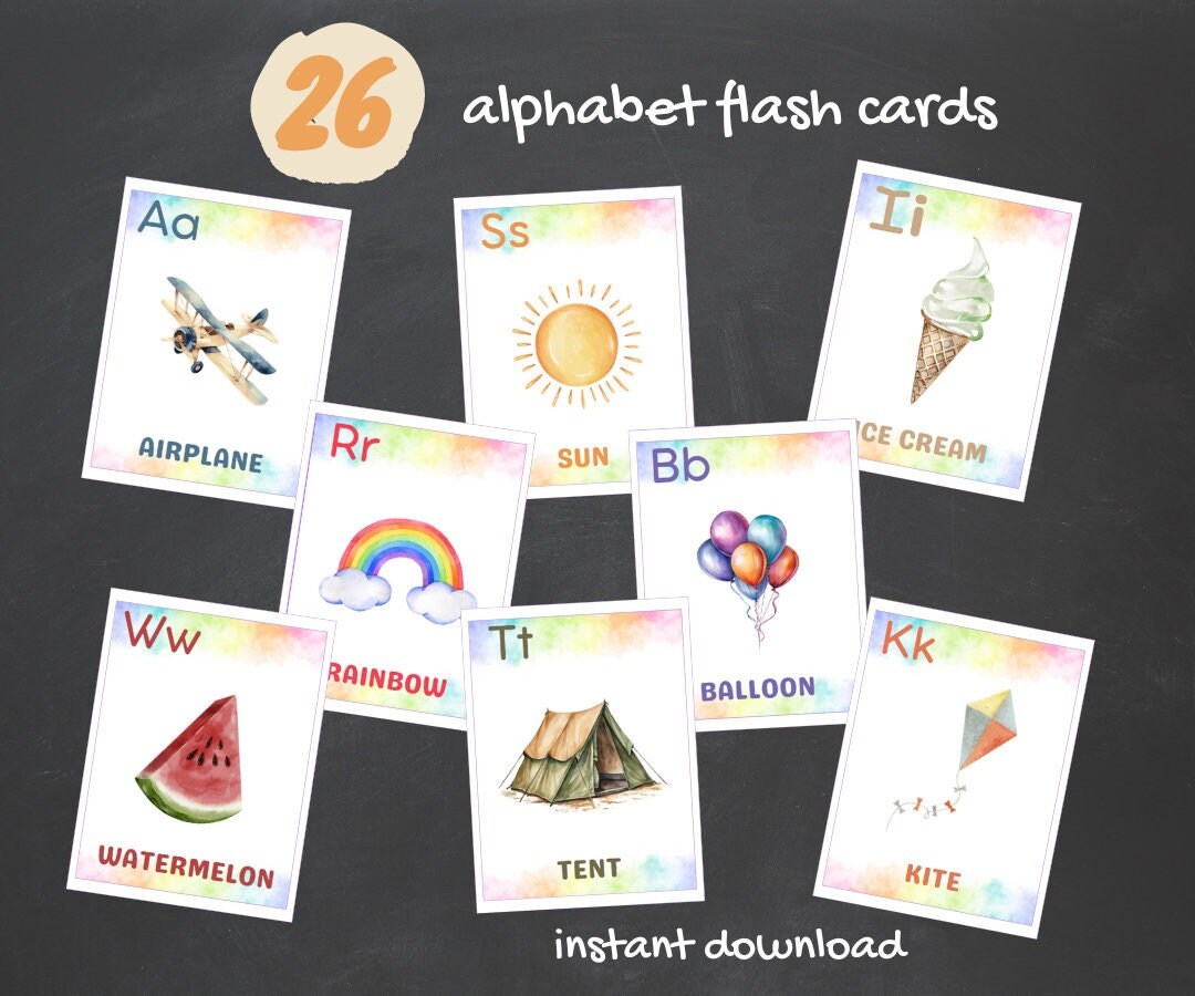 Printable Educational Flashcards Learn With Colorful Alphabet ...