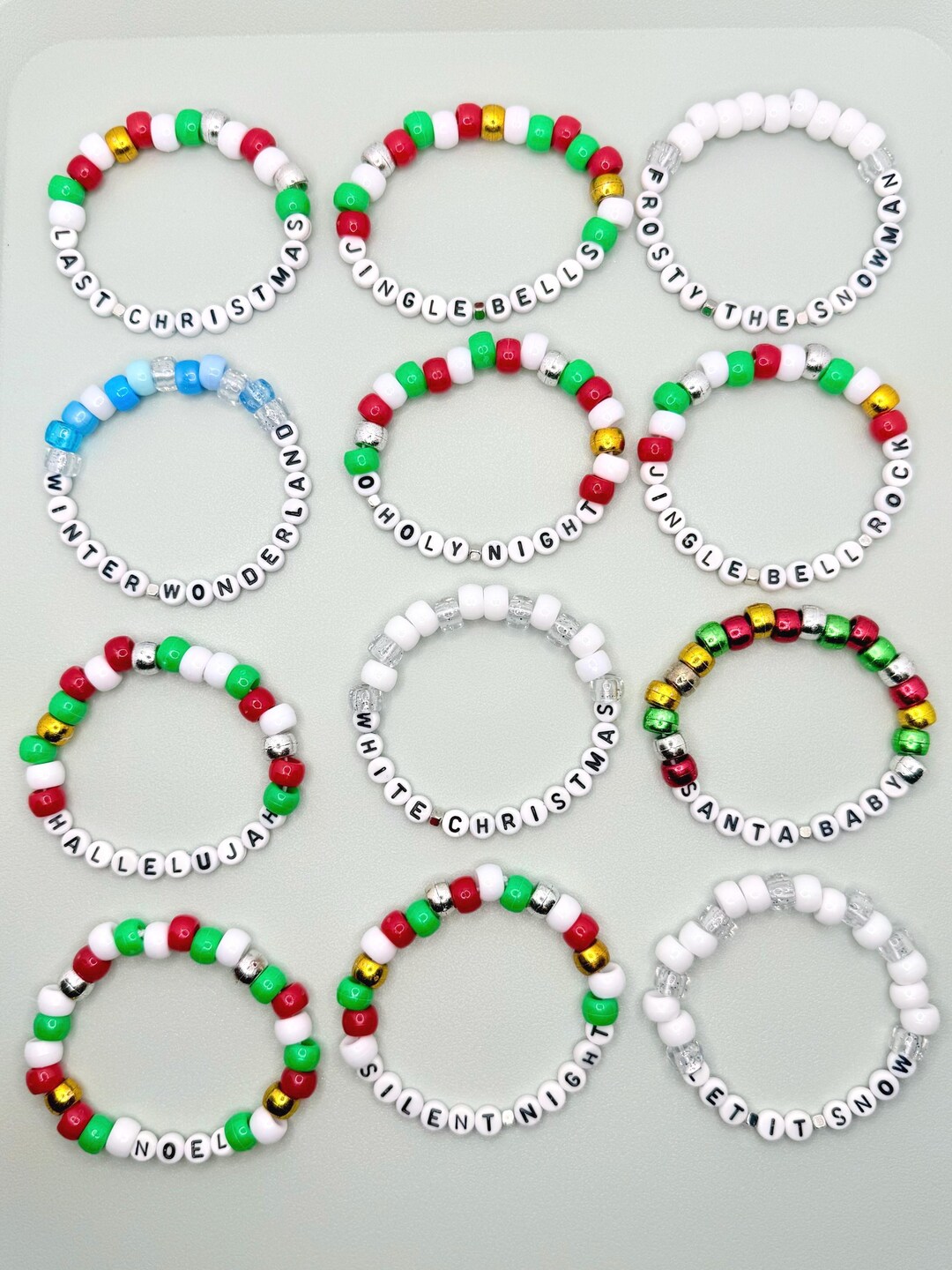 Christmas Songs Handmade Friendship Beaded Bracelets Noel Silent Night ...