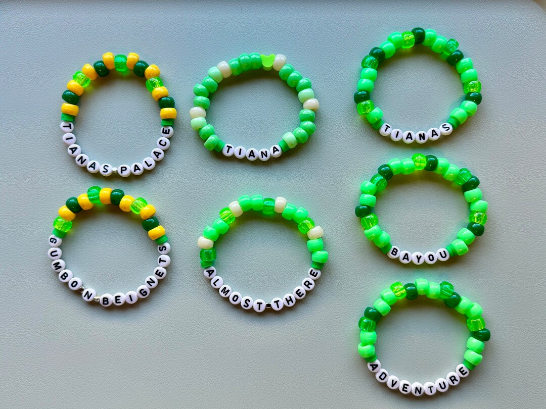 Disney Tiana Inspired Handmade Friendship Beaded Bracelets Cast Member Gift Pixie Dust Trading ...
