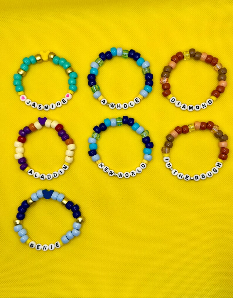 Disney Aladdin Inspired Handmade Friendship Beaded Bracelets Cast Member Gift Pixie Dust ...