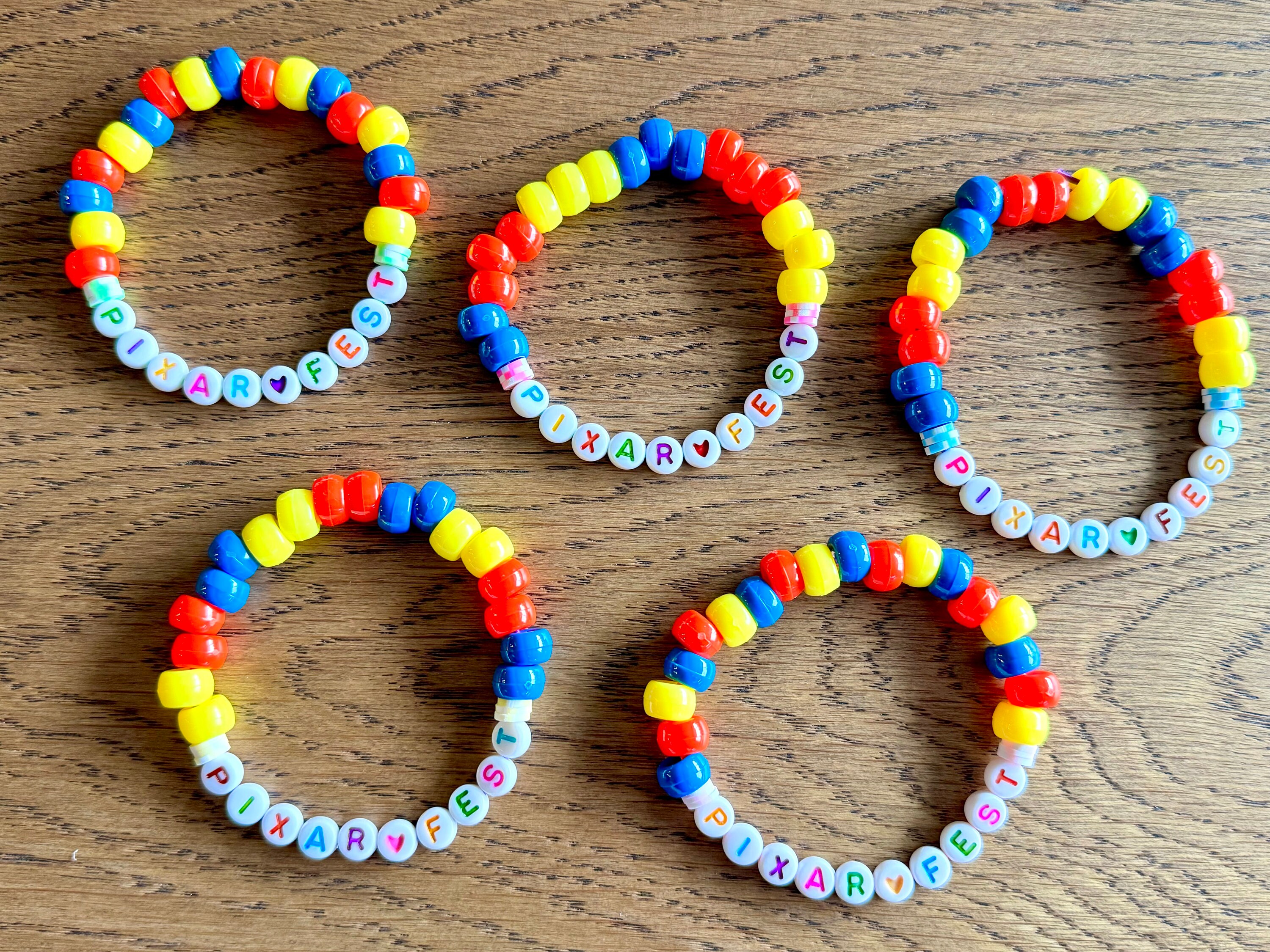 Disney PIXAR FEST Inspired Friendship Bracelets set of 5 Cast Member Appreciation Gift Pixie ...