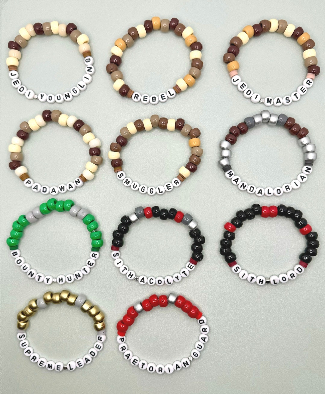 Star Wars Inspired Handmade Friendship Beaded Bracelets - Stacking ...