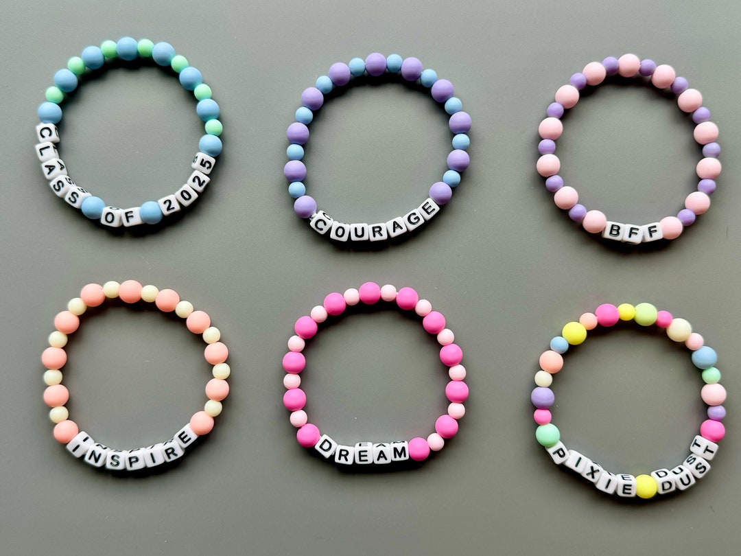 Personalized Name Handmade Beaded Bracelet Words of Encouragement ...