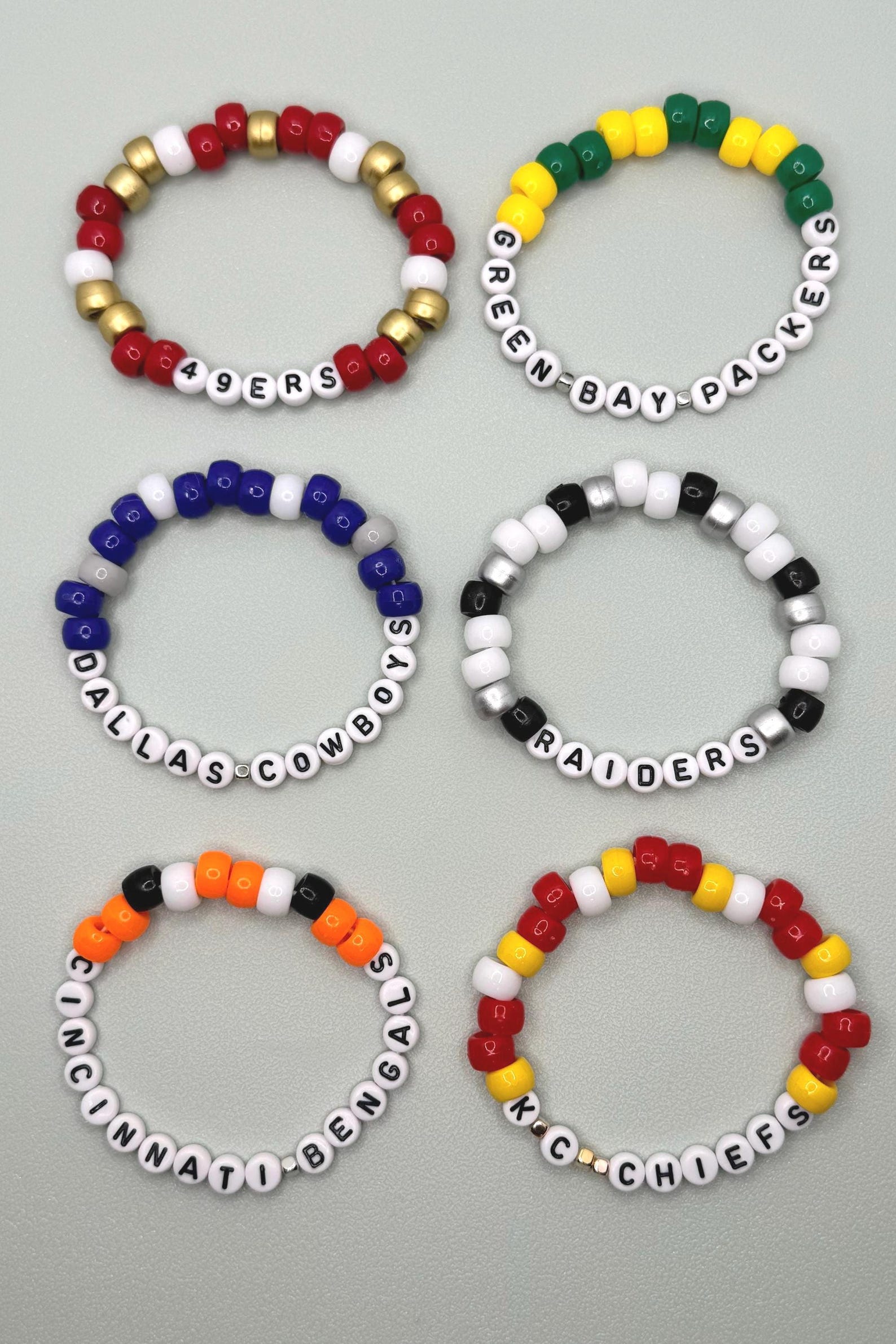 NFL Team Inspired Handmade Friendship Beaded Bracelets Green Bay ...