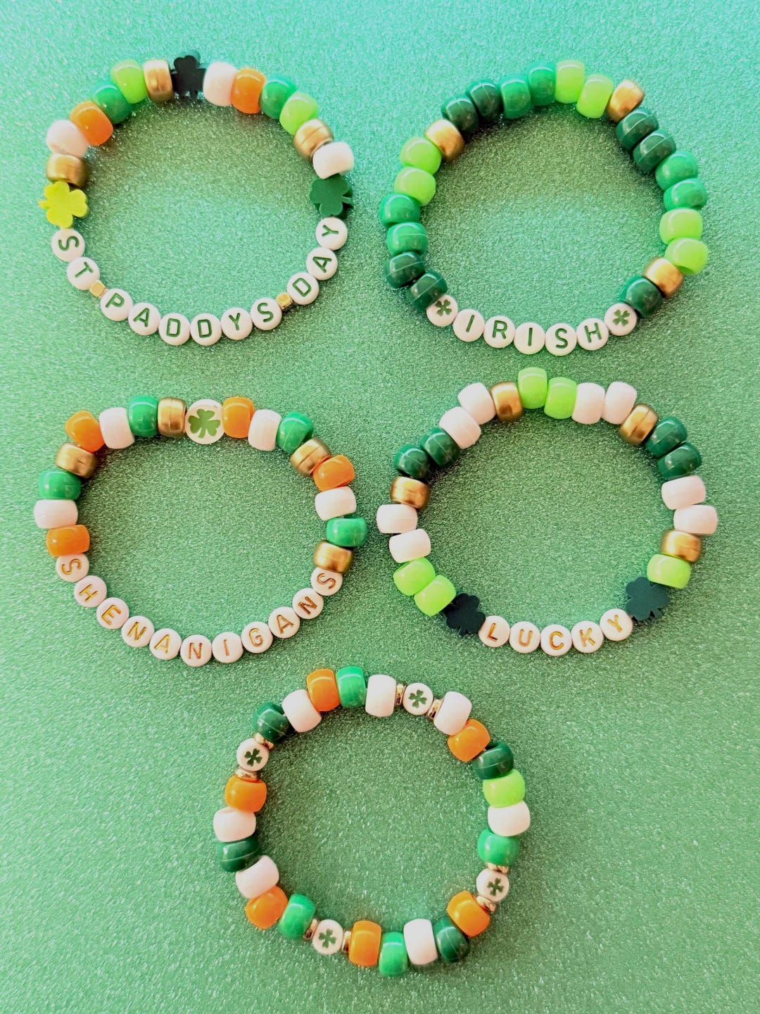 St Patricks Day Inspired Handmade Friendship Beaded Bracelets St Paddys ...