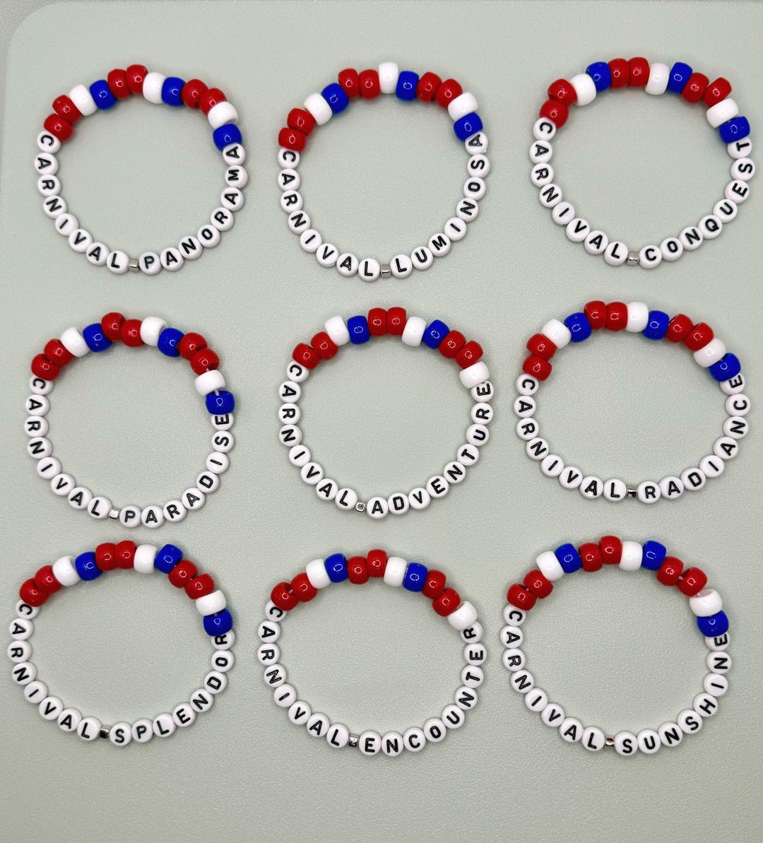 Carnival Cruise Line Ship Inspired Handmade Friendship Beaded Bracelets ...