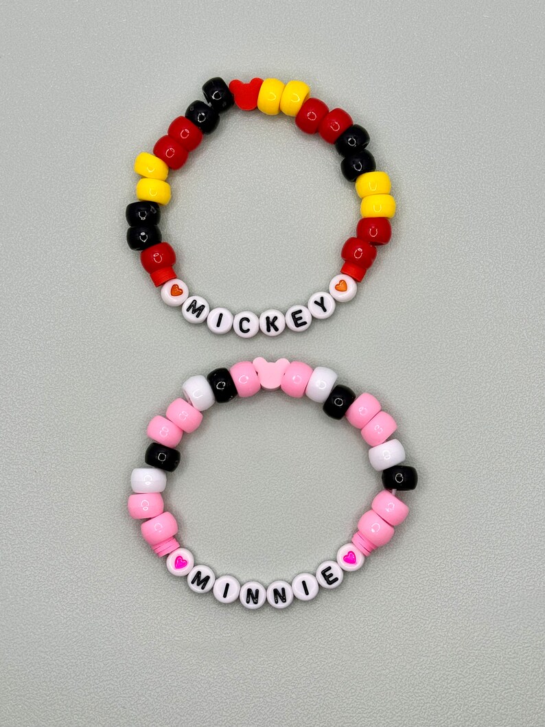Disney Mickey and Friends Inspired Handmade Friendship Beaded Bracelets Cast Member Gift Pixie ...