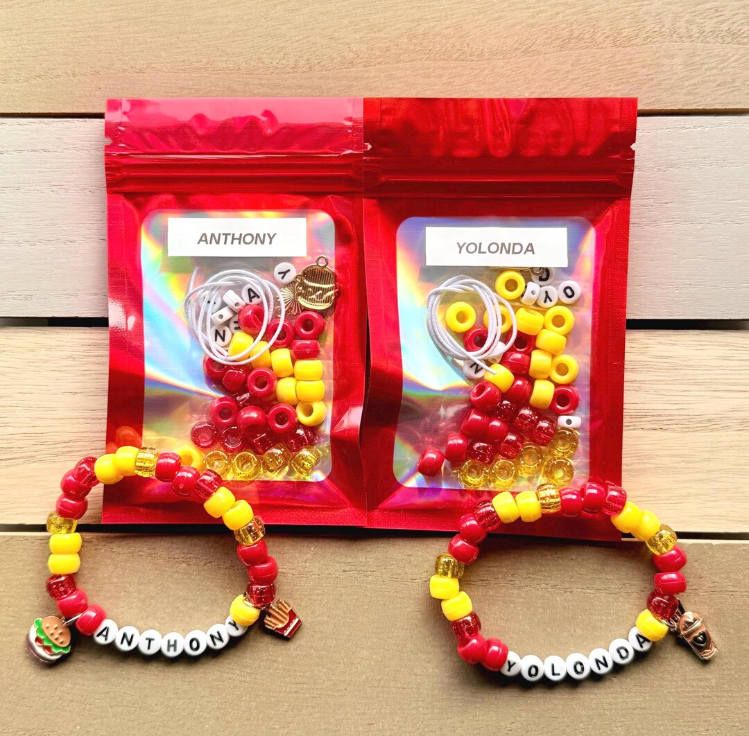 Fast Food Bracelet DIY Kit: Personalized Beaded Friendship Bracelet ...