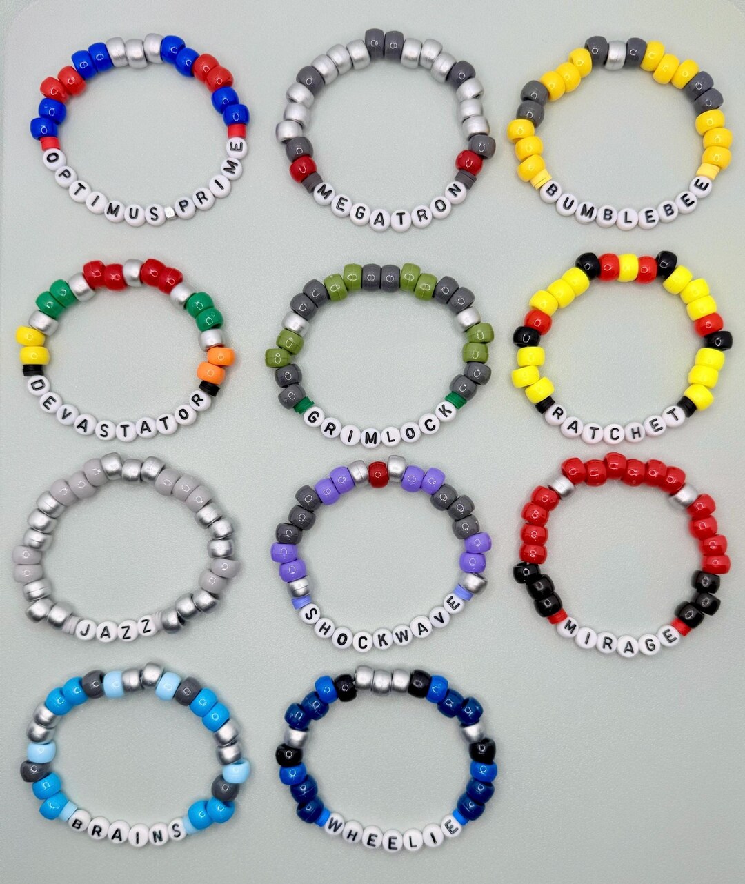 Transformers Inspired Beaded Bracelet: Friendship Stacking Stretch - Etsy