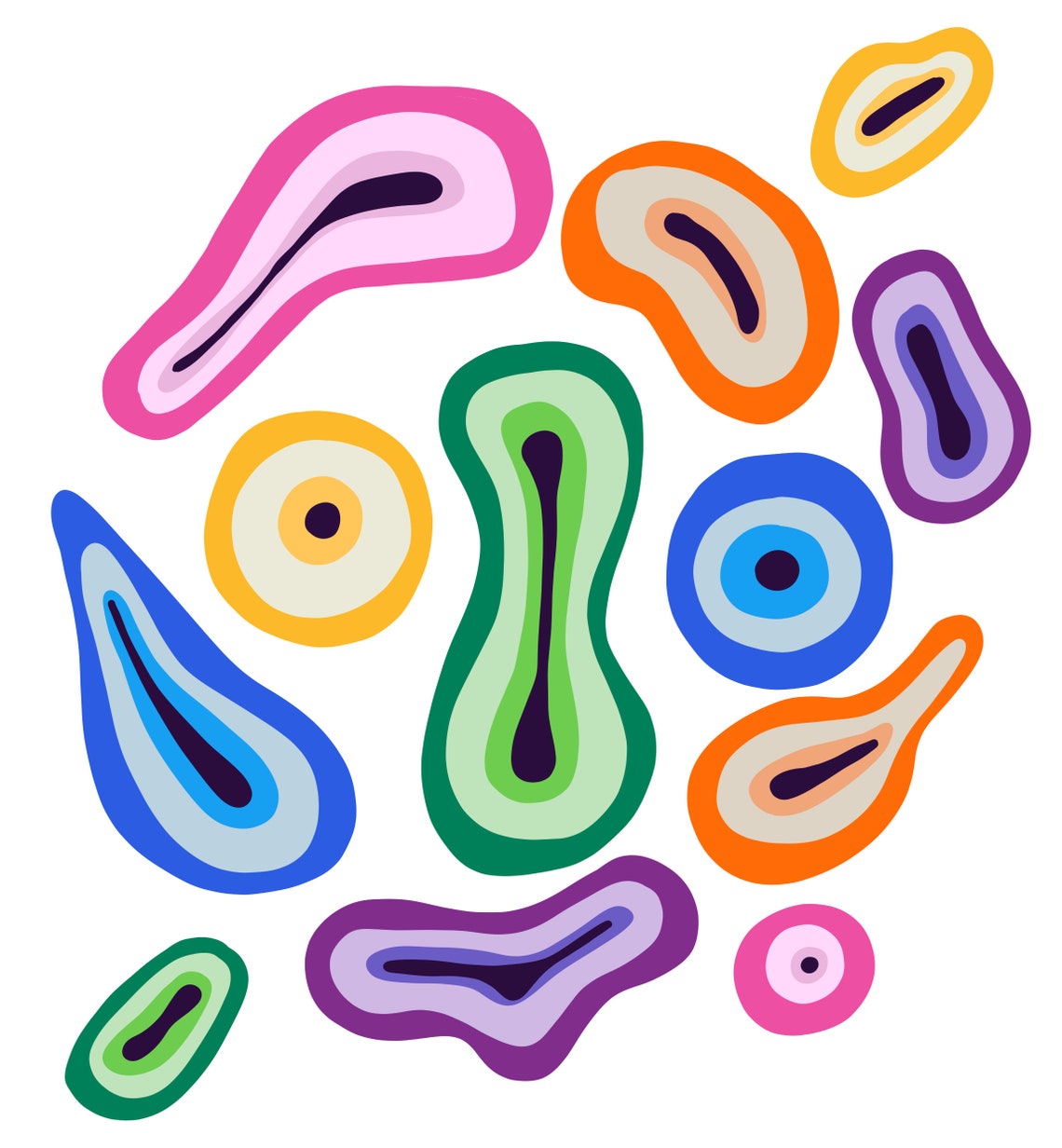 Rainbow Organic Shapes - Etsy