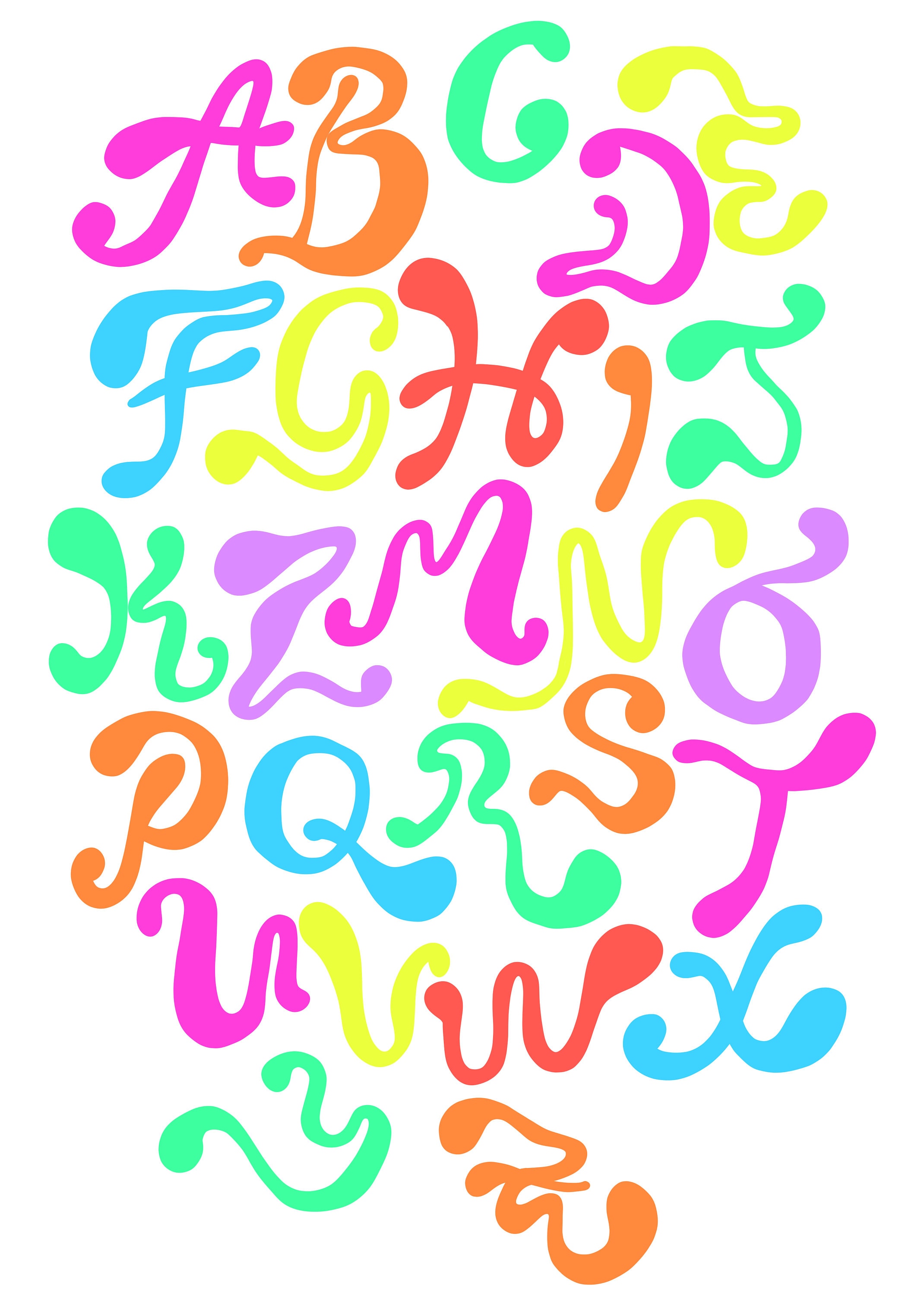 Funky Colorful Alphabet - Etsy