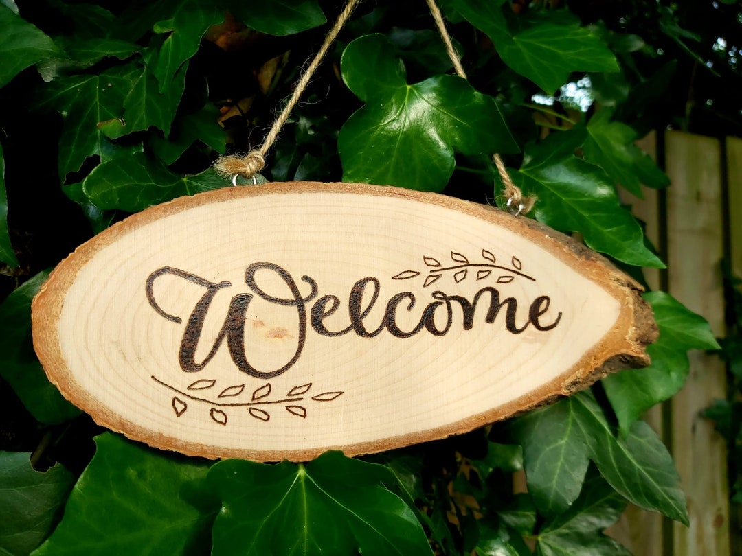 Welcome Pyrography Wood Burn Sign - Etsy