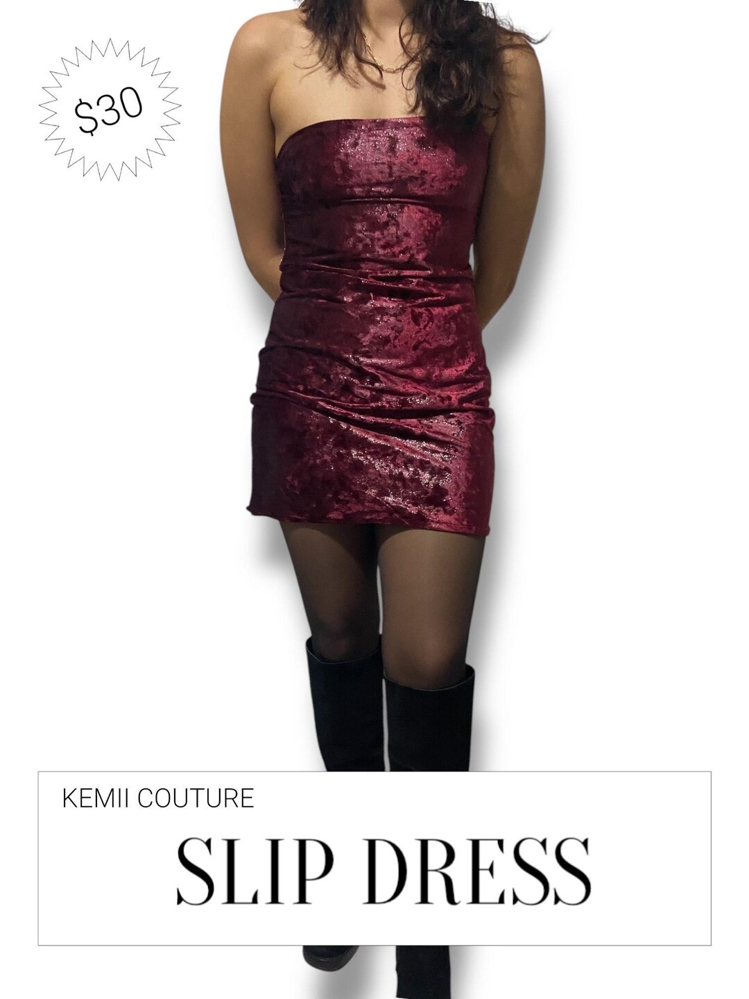 Kemii Couture Slip Dress: Elegant Evening Wear - Etsy