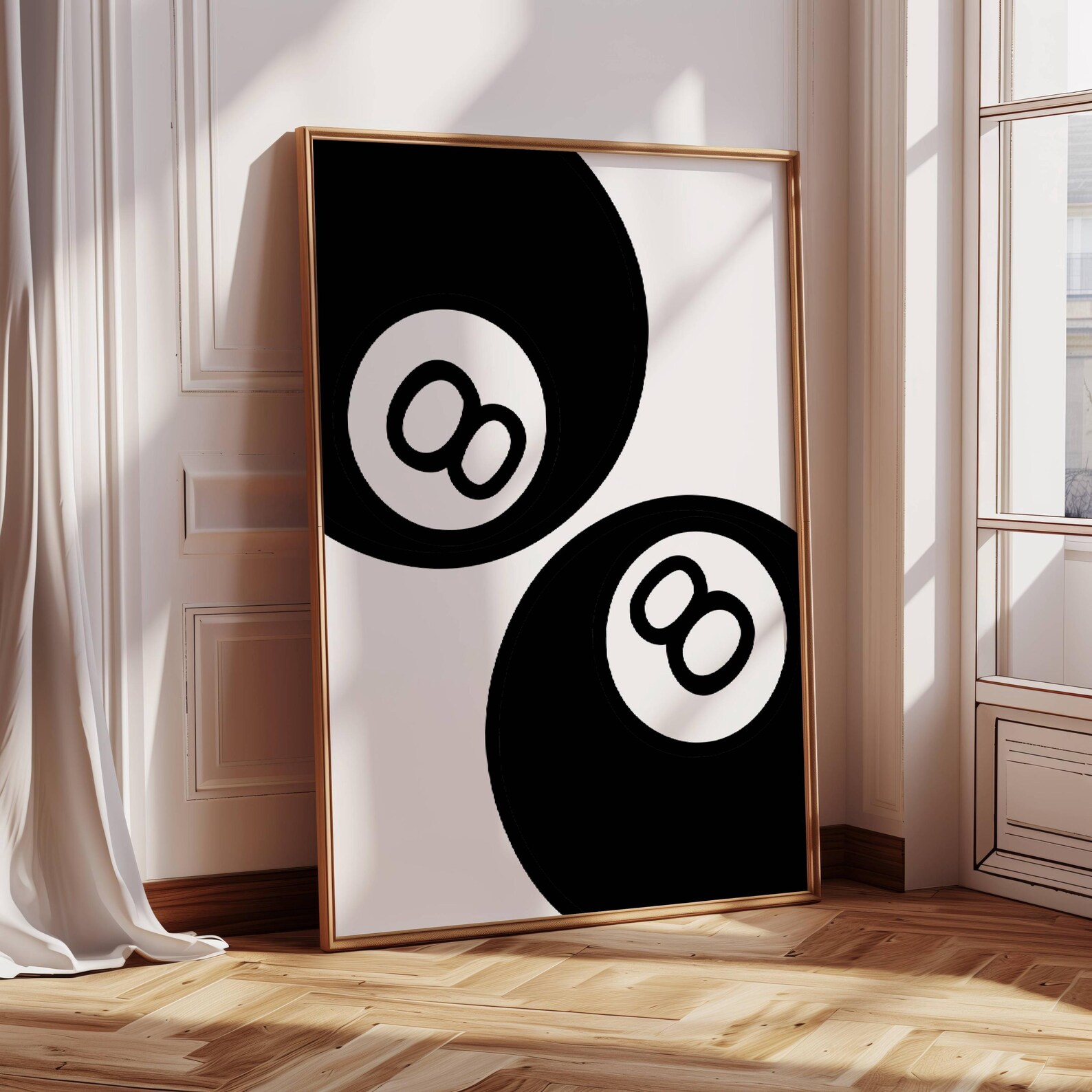 Pink & Black 8 Ball Print Set: Modern Home Decor (digital Download) - Etsy