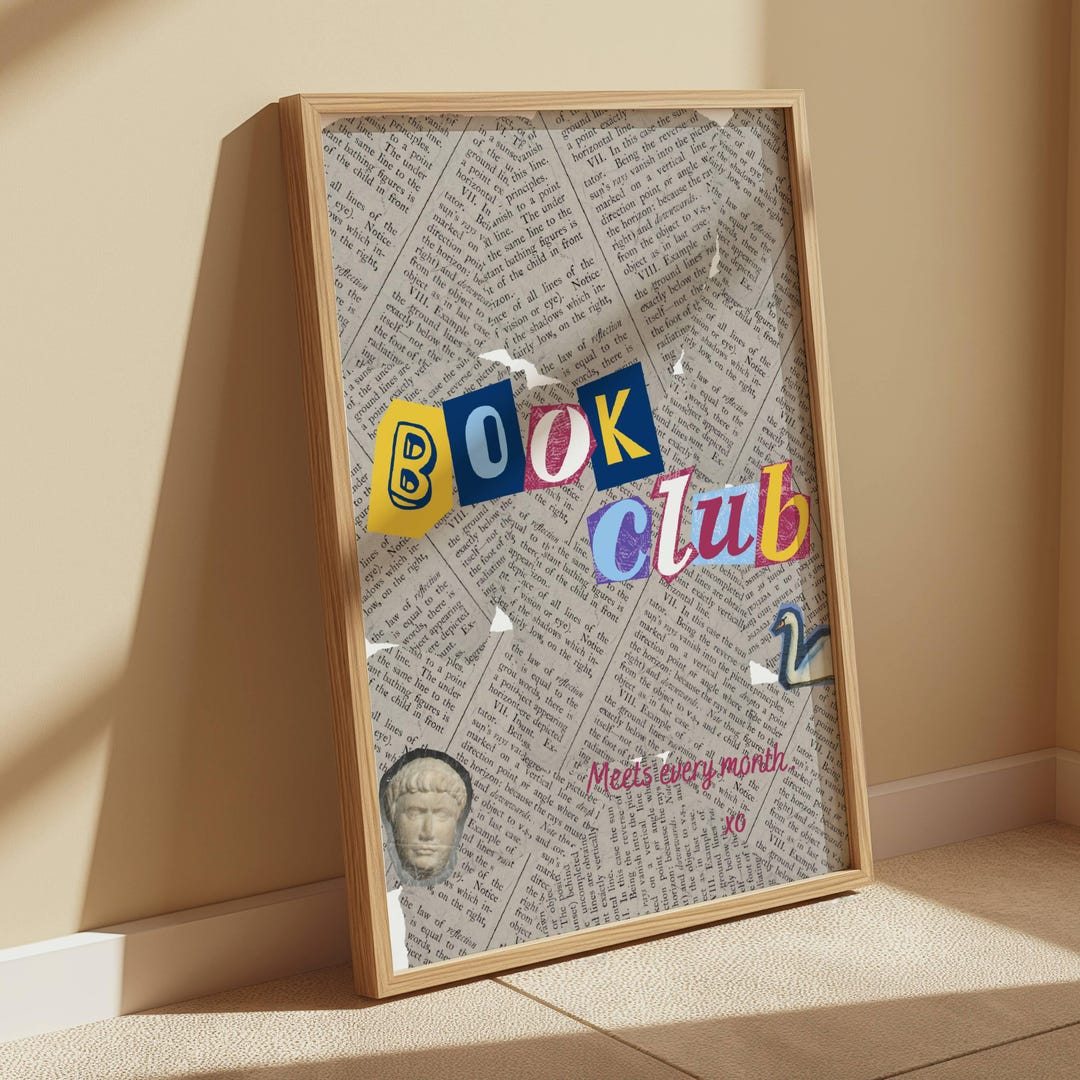 Book Club Digital Wall Art Print - Booktok Decor for Book Lovers ...