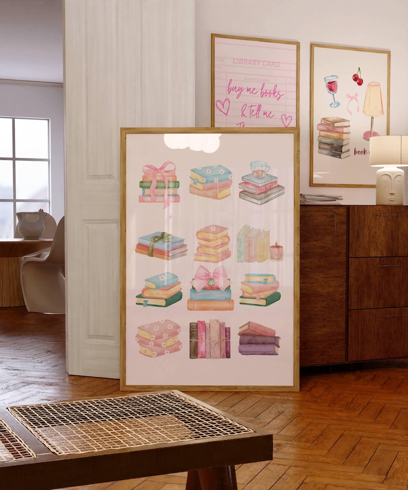 Buy Me Books and Call Me Pretty - Pink Library Card Digital Wall Art ...