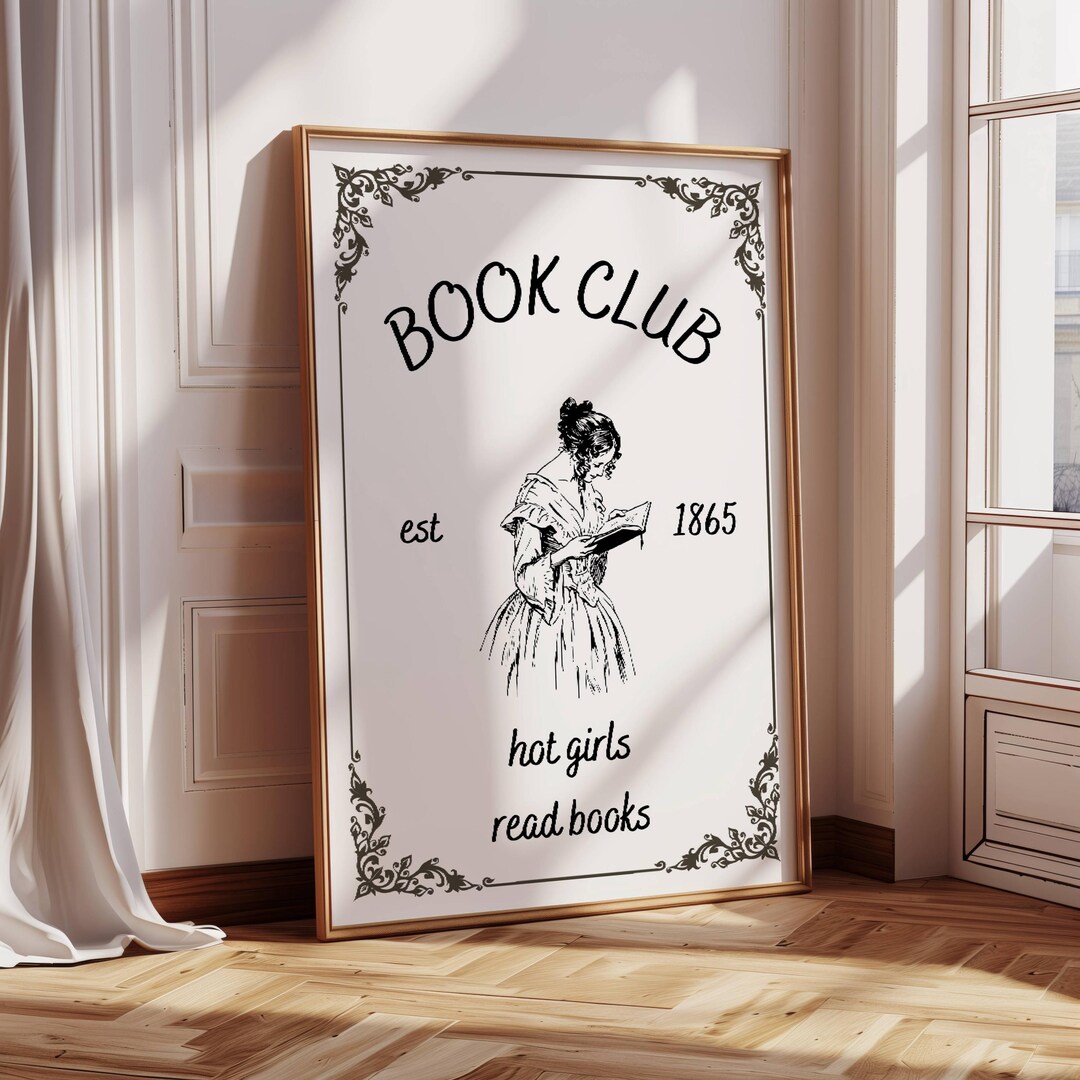 Vintage Book Club 'hot Girls Read Books' Digital Art Poster – Classic ...