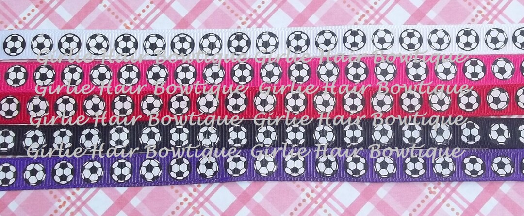 3/8" Soccerball Ribbon Soccer Ribbon Soccer Ball Ribbon Sports Team ...