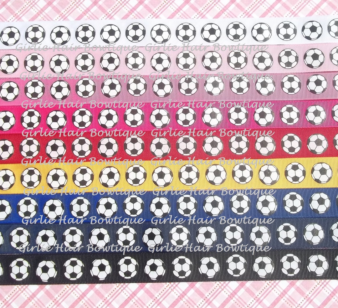 7/8" Soccerball Ribbon Soccer Ribbon Soccer Ball Ribbon Sports Ribbon ...