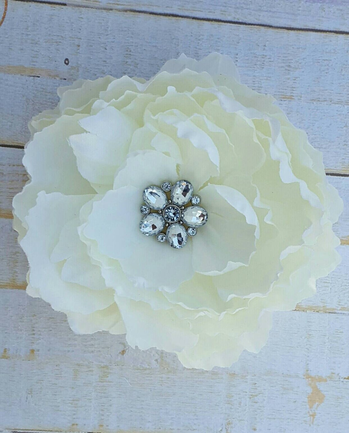 Off White Flower Clip Ivory Flower Clip 5 Cream Peony - Etsy