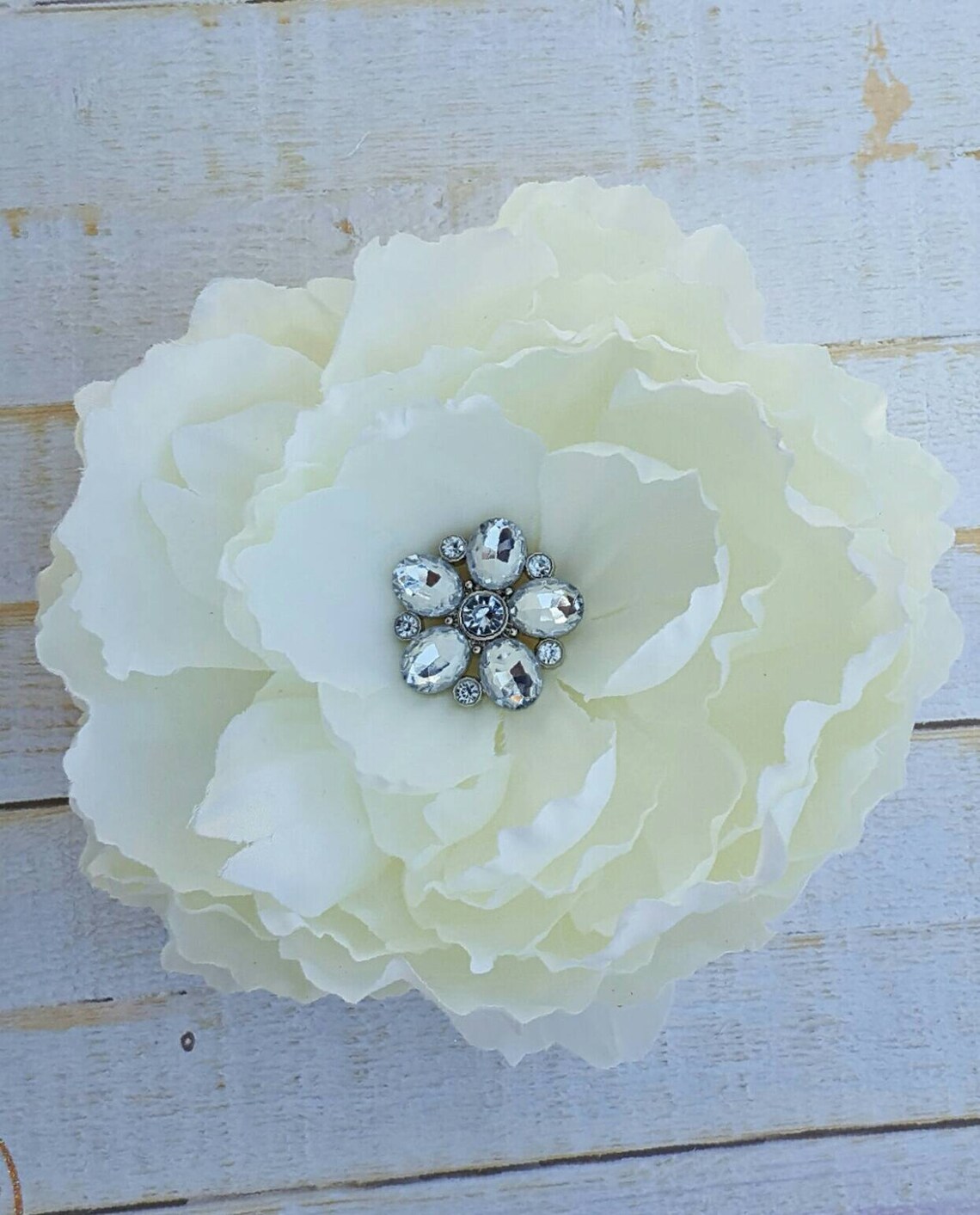 Off White Flower Clip Ivory Flower Clip 5 Cream Peony - Etsy