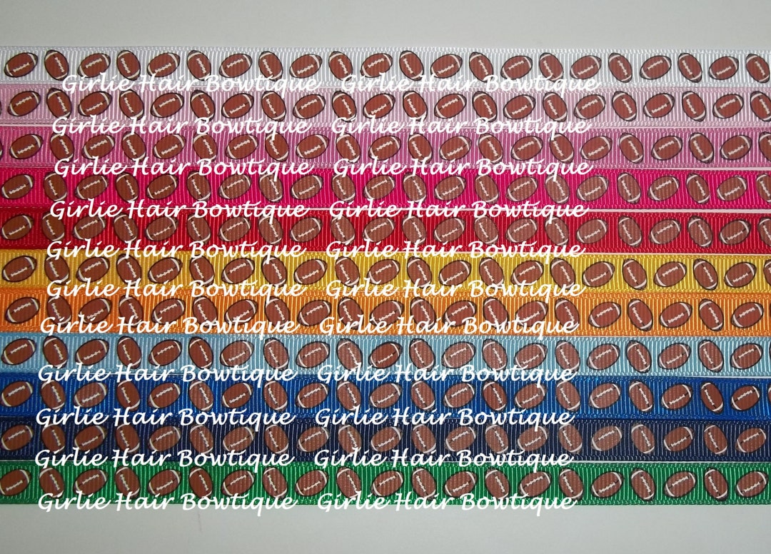 3/8" Football Ribbon Sports Ribbon Grosgrain Ribbon 5 Yds Ribbon by the ...