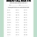 Mental Math Printable Addition Subtraction Student Worksheet Arithmetic ...